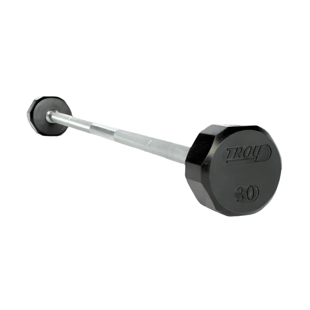 Troy 12 Sided Rubber Straight Barbell (Single Bars & Sets) - TSB-R — GymsHQ