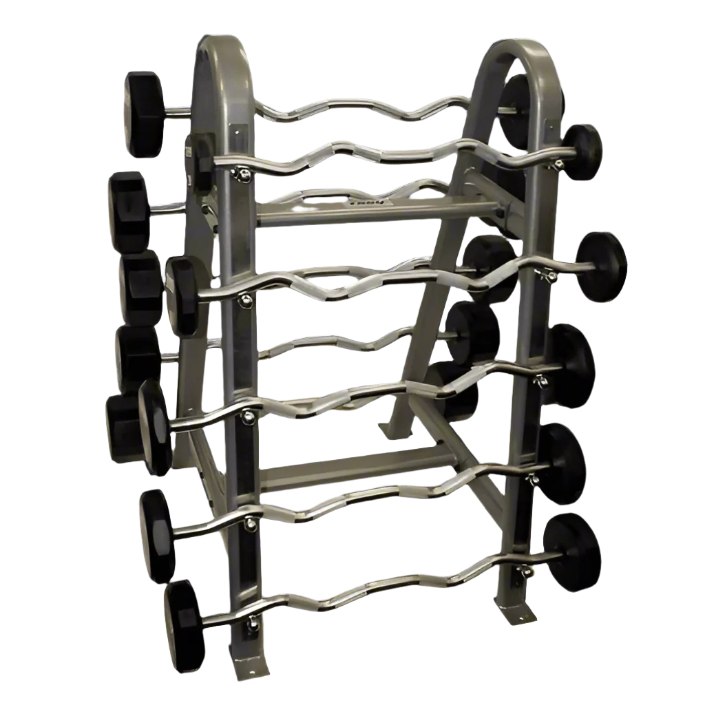 TROY 12-Sided Urethane EZ Barbell Set with Rack (20-110lbs) - COMMPAC ...